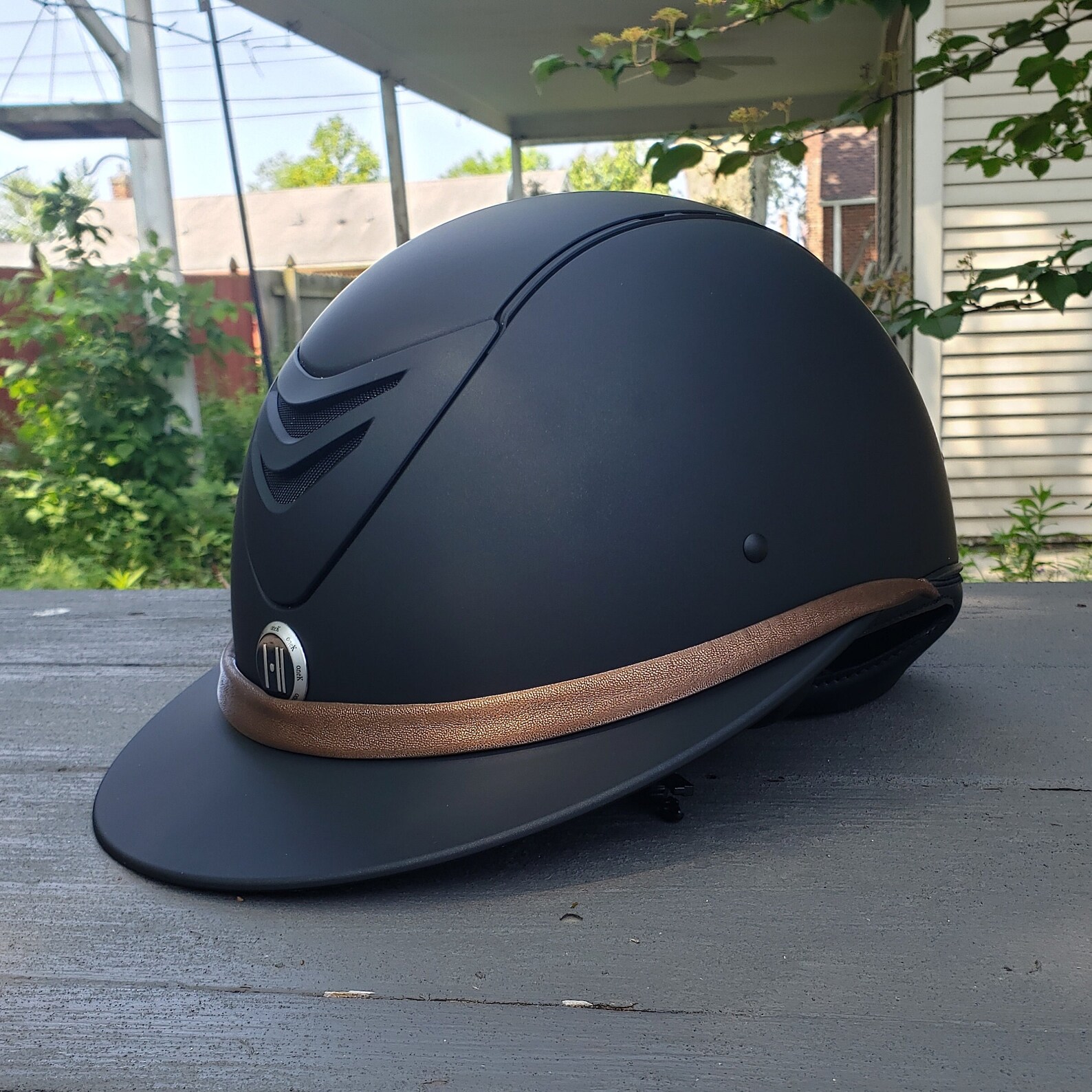 Brown/bronze Faux Leather Premium Helmet Hat Band Bling Accessory for ...