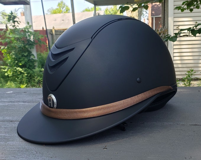 Brown/bronze Faux Leather Premium Helmet Hat Band Bling Accessory for ...
