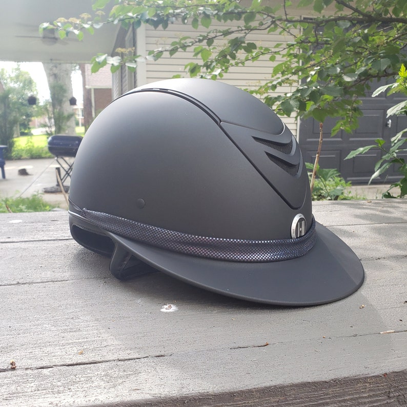 Black Metallic Iridescent Dots Helmet Hat Band Bling Accessory for ...