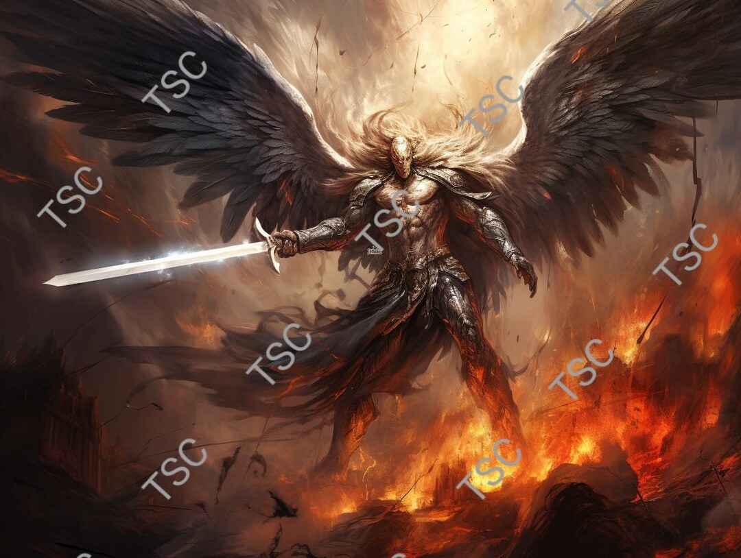 Arch Angel Michael Digital Artwork style 5 - Etsy