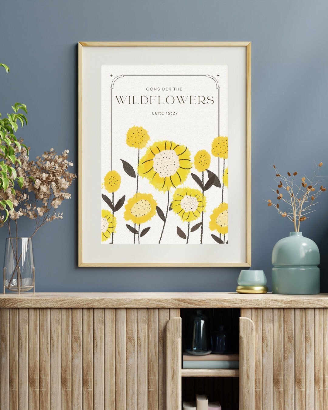 Bible Verse Art Print, Consider the Wildflowers - Luke 12:27 - Etsy