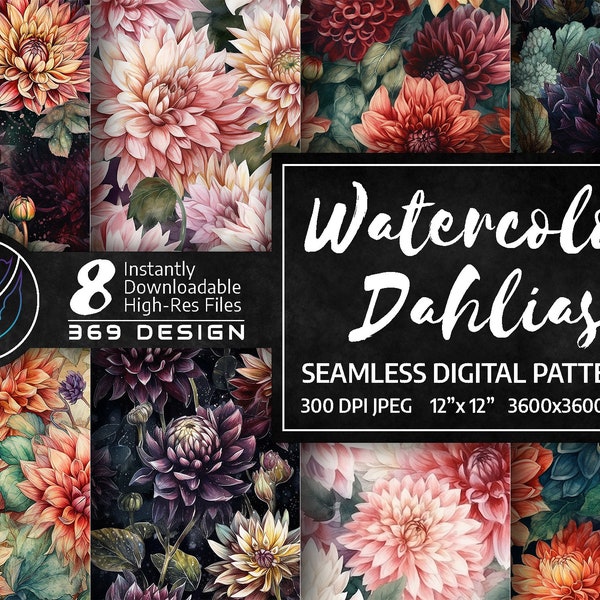 Dahlia Watercolor - Etsy