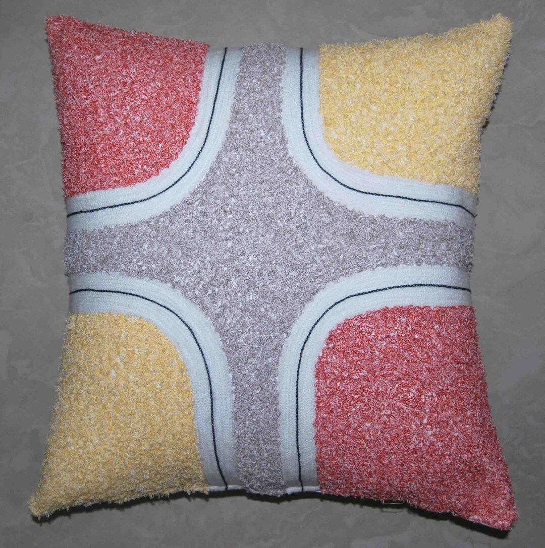 Handmade Color Block Tufted Pillow Cover: Modern Boho Cushion. RASAHOME ...