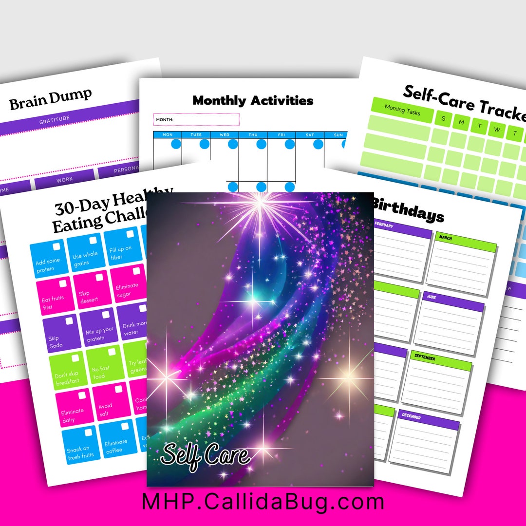 Goal Setting and Self Care Journal, Wellness Planner With Habit ...