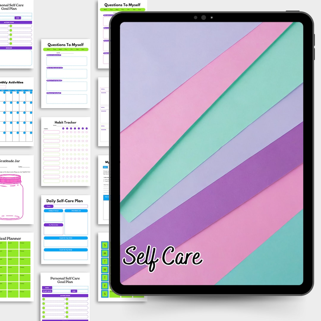 Printable Wellness Planner, Self Care Tracker, Gratitude Journal, Daily ...