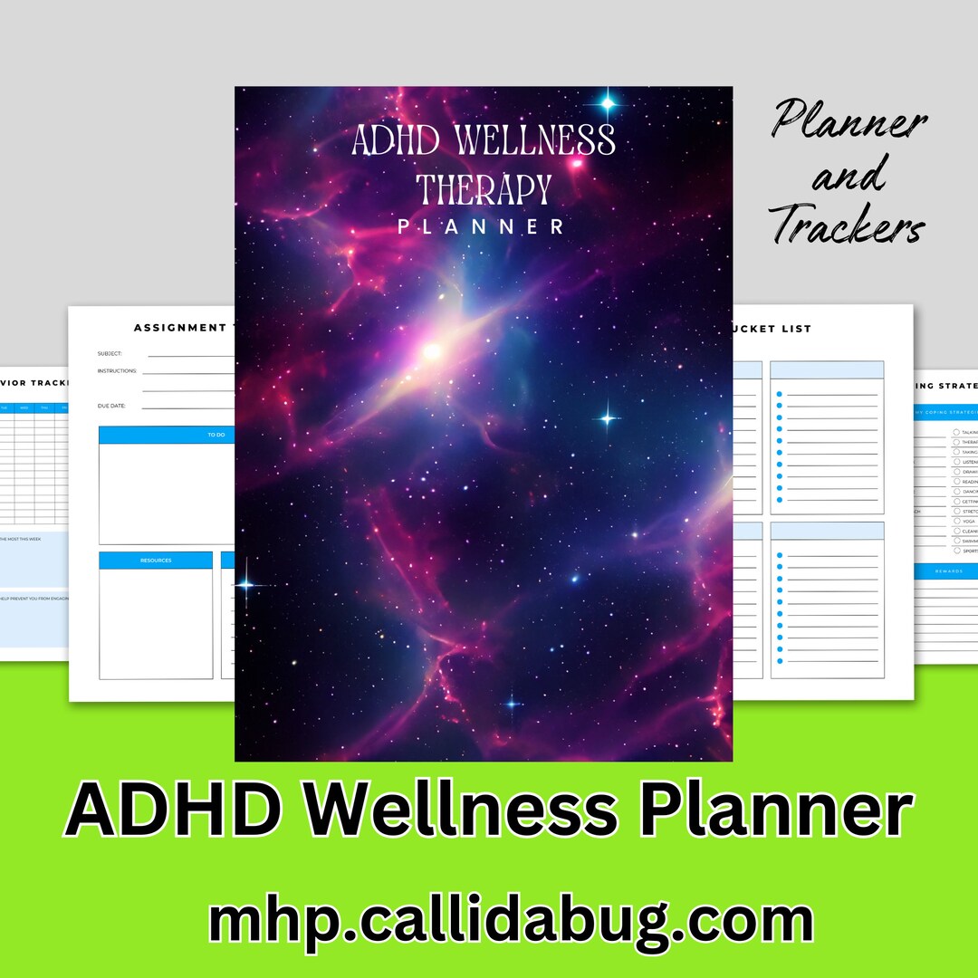 ADHD Wellness Life Planner | Stay Organized With Therapy Tools | Mental ...