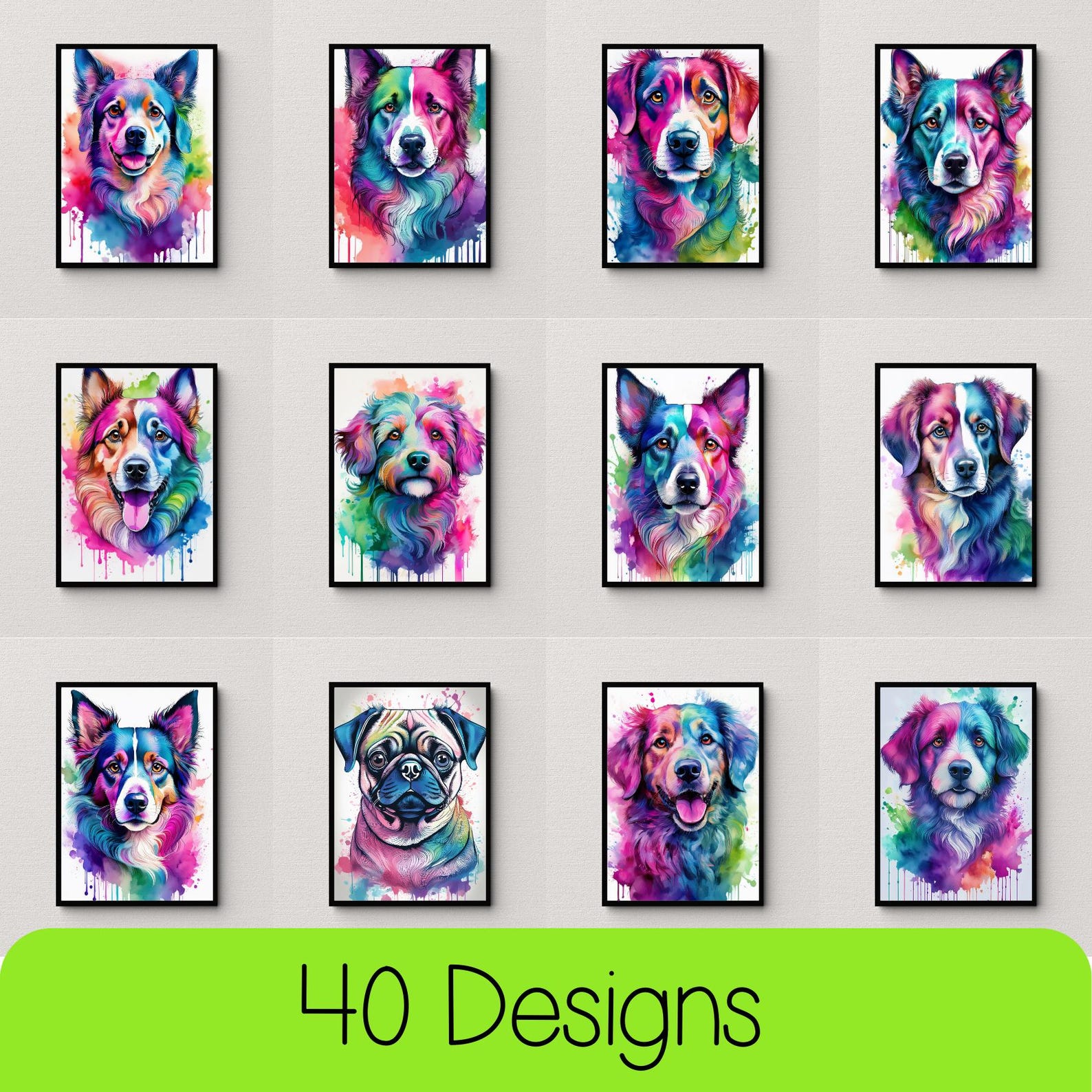 40 Commercial and Personal Use Printable Coordinating Wall Art Set ...
