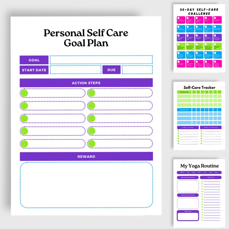 Self Care Tracker PDF, Goal Planner, Gratitude Journal, and Wellness ...