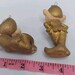 Vintage Lot of 2 1960's Gold Glittery Christmas Ceramic Pixie Elves Elf ...