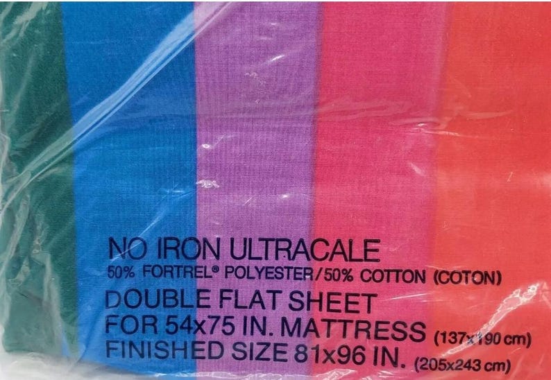 Vintage New! Sealed 1980's Wamsutta Ultracale Tomorrow's Rainbow Double ...