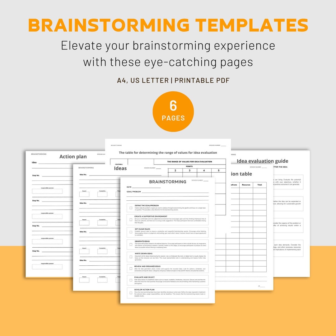 Printable Brainstorm Template | Product Idea Brainstorming Sheets ...