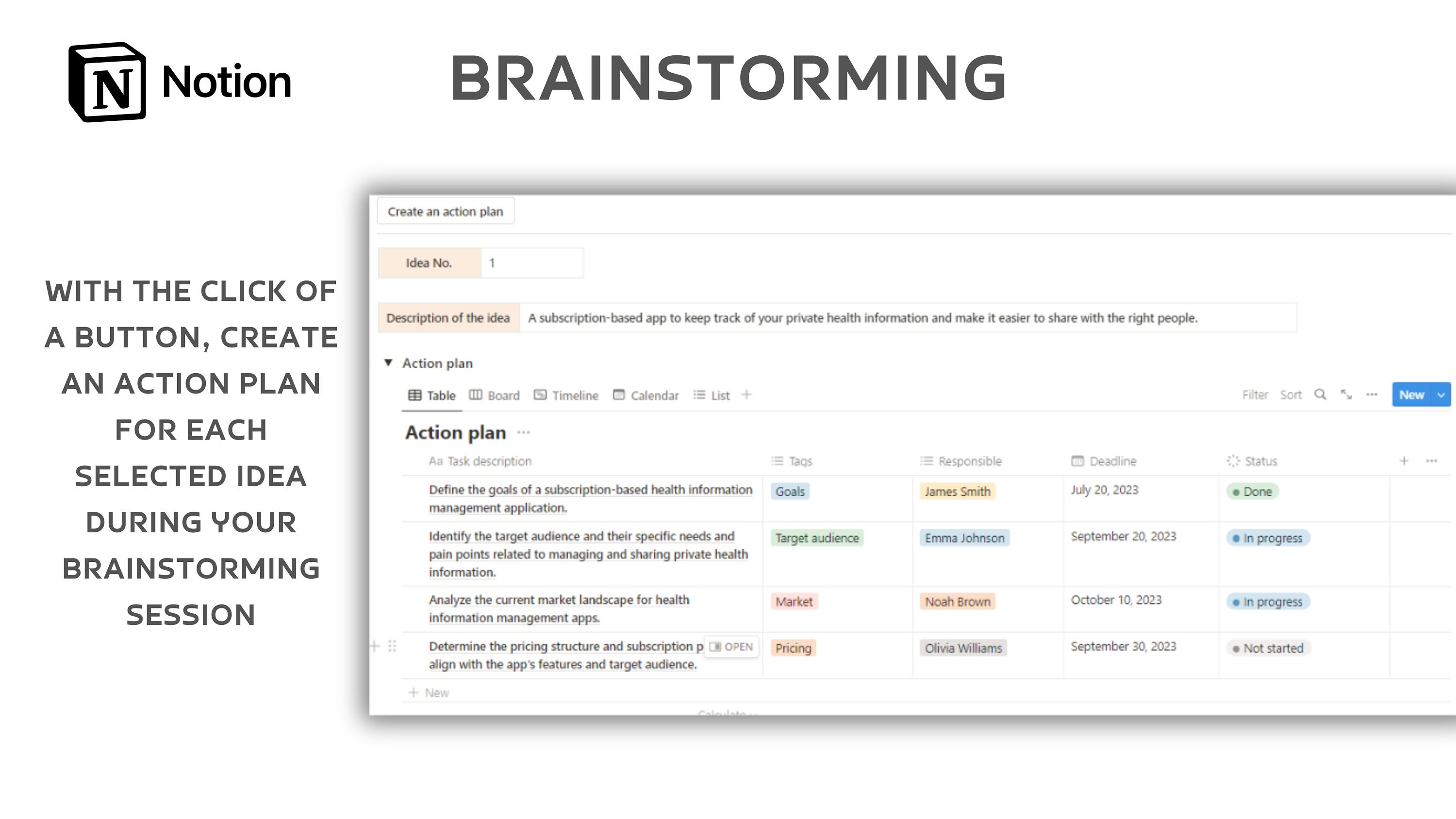 Notion Template | Notion Dashboard | Brainstorming | Brainstorm Template | Notion Template ...