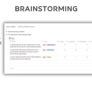 Notion Template | Notion Dashboard | Brainstorming | Brainstorm Template | Notion Template ...