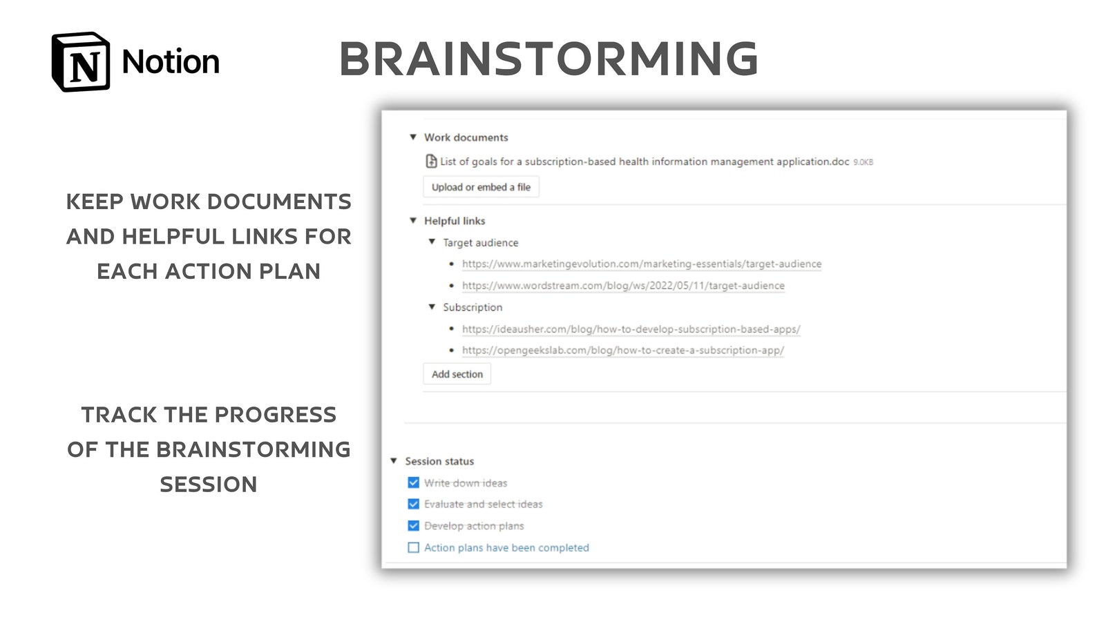 Notion Template | Notion Dashboard | Brainstorming | Brainstorm Template | Notion Template ...