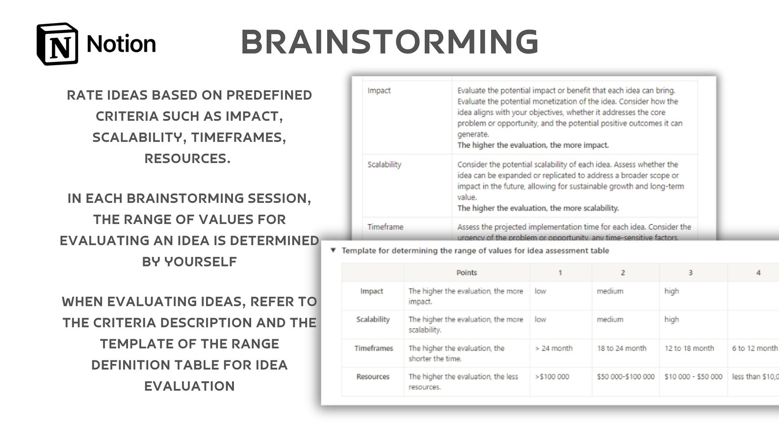 Notion Template | Notion Dashboard | Brainstorming | Brainstorm Template | Notion Template ...