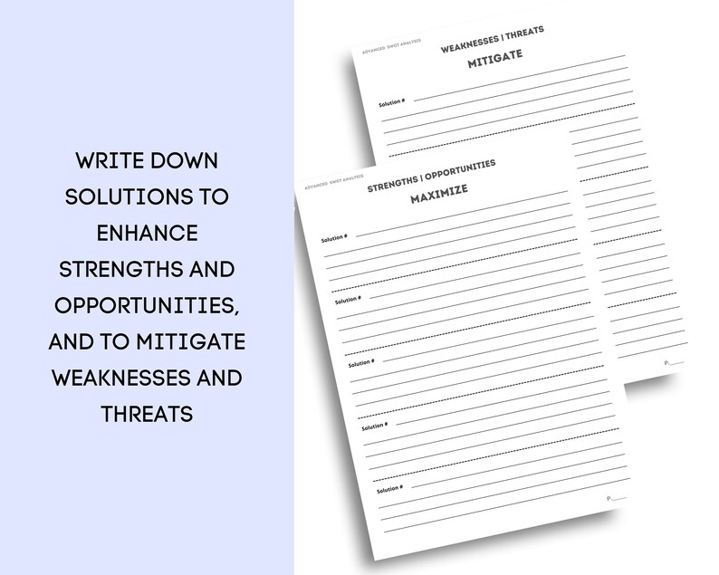 SWOT Analysis Template | Advanced SWOT Analysis | SWOT Matrix ...