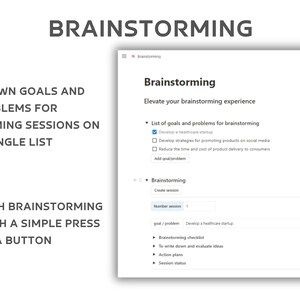 Notion Template | Notion Dashboard | Brainstorming | Brainstorm ...