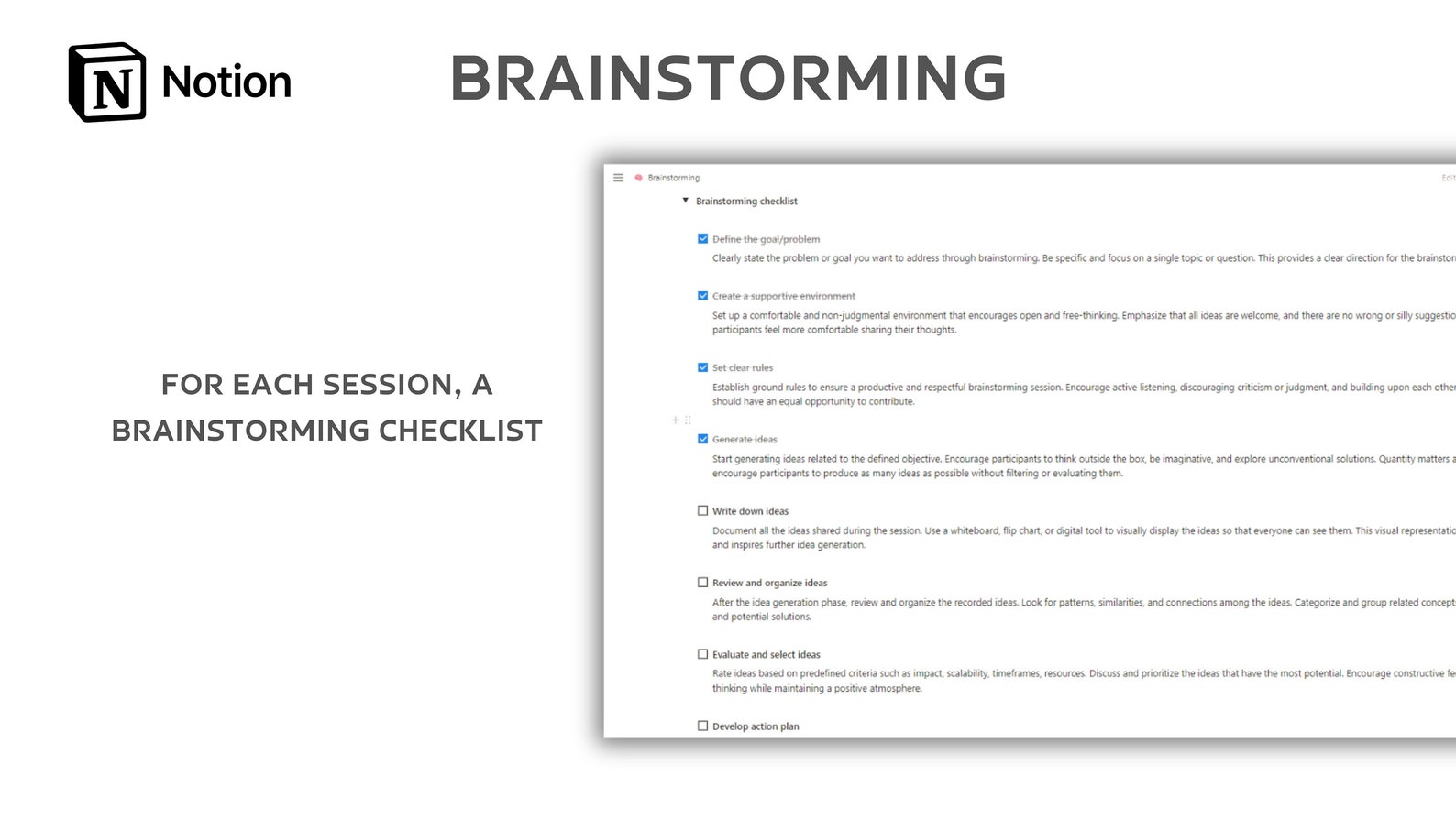 Notion Template | Notion Dashboard | Brainstorming | Brainstorm Template | Notion Template ...