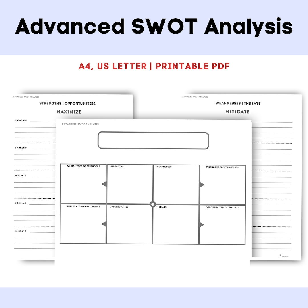 SWOT Analysis Template | Advanced SWOT Analysis | SWOT Matrix ...