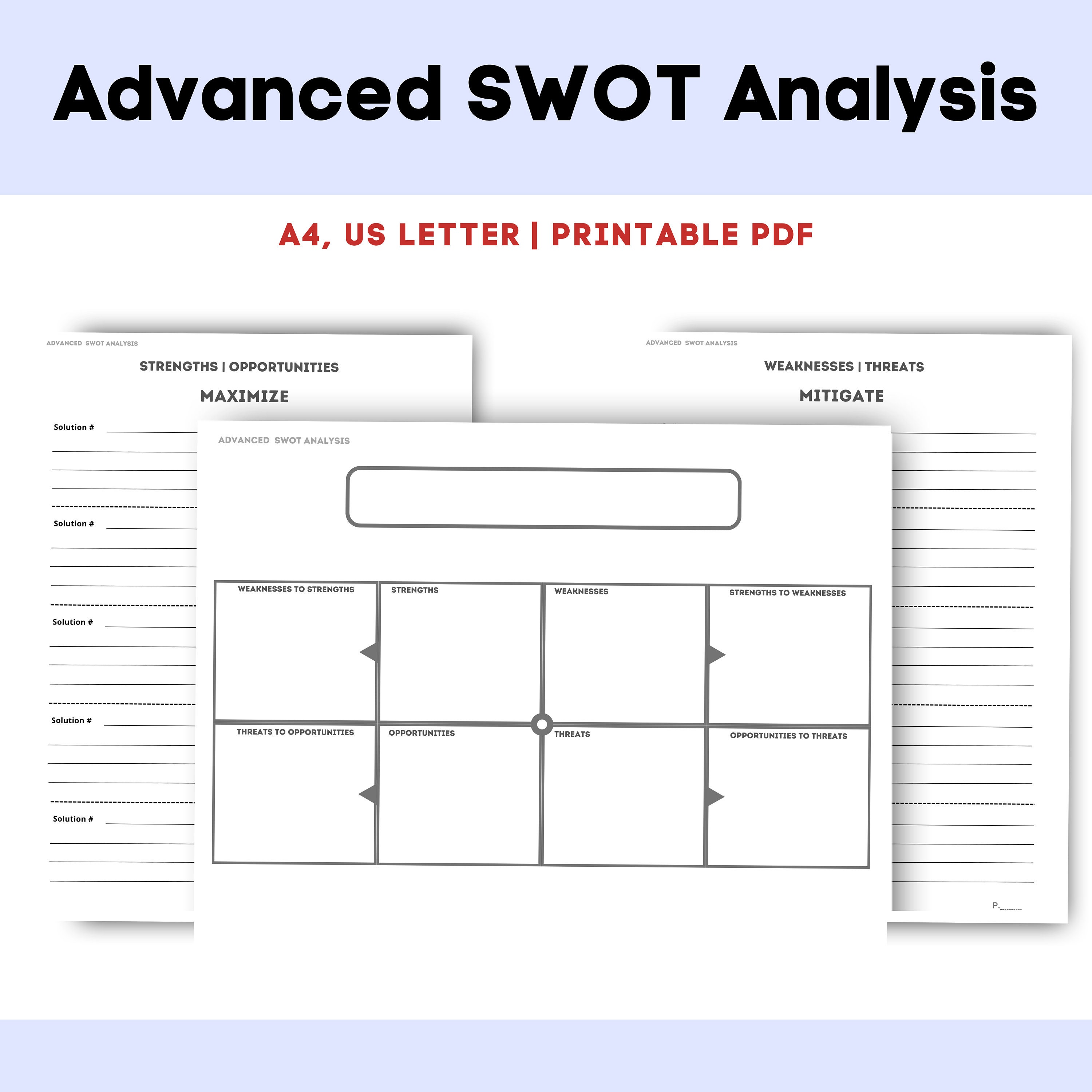 SWOT Analysis Template | Advanced SWOT Analysis | SWOT Matrix ...