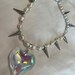 Spiked Glass Heart Pearl Necklace - Etsy