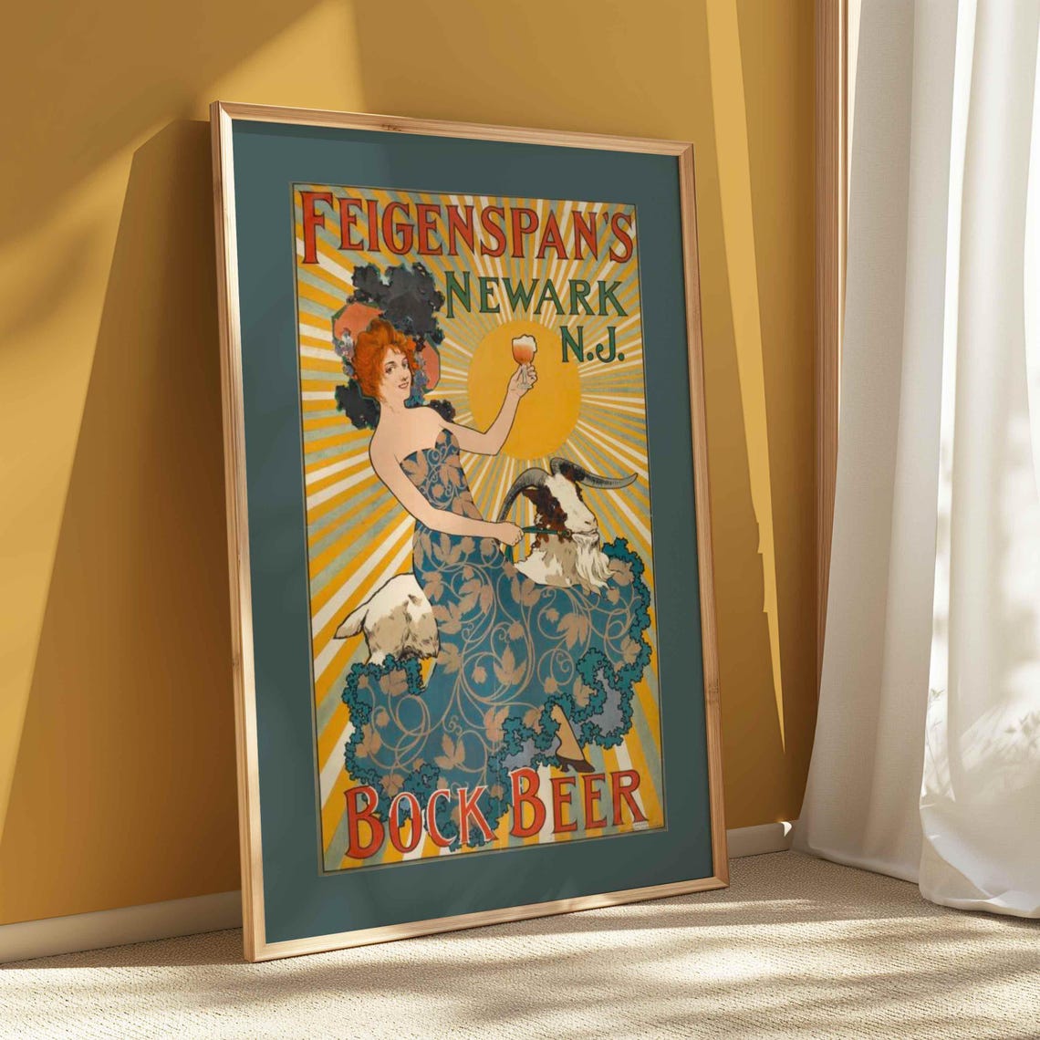 Vintage Bock Beer Poster: Feigenspan's Brewery Art (digital Download ...