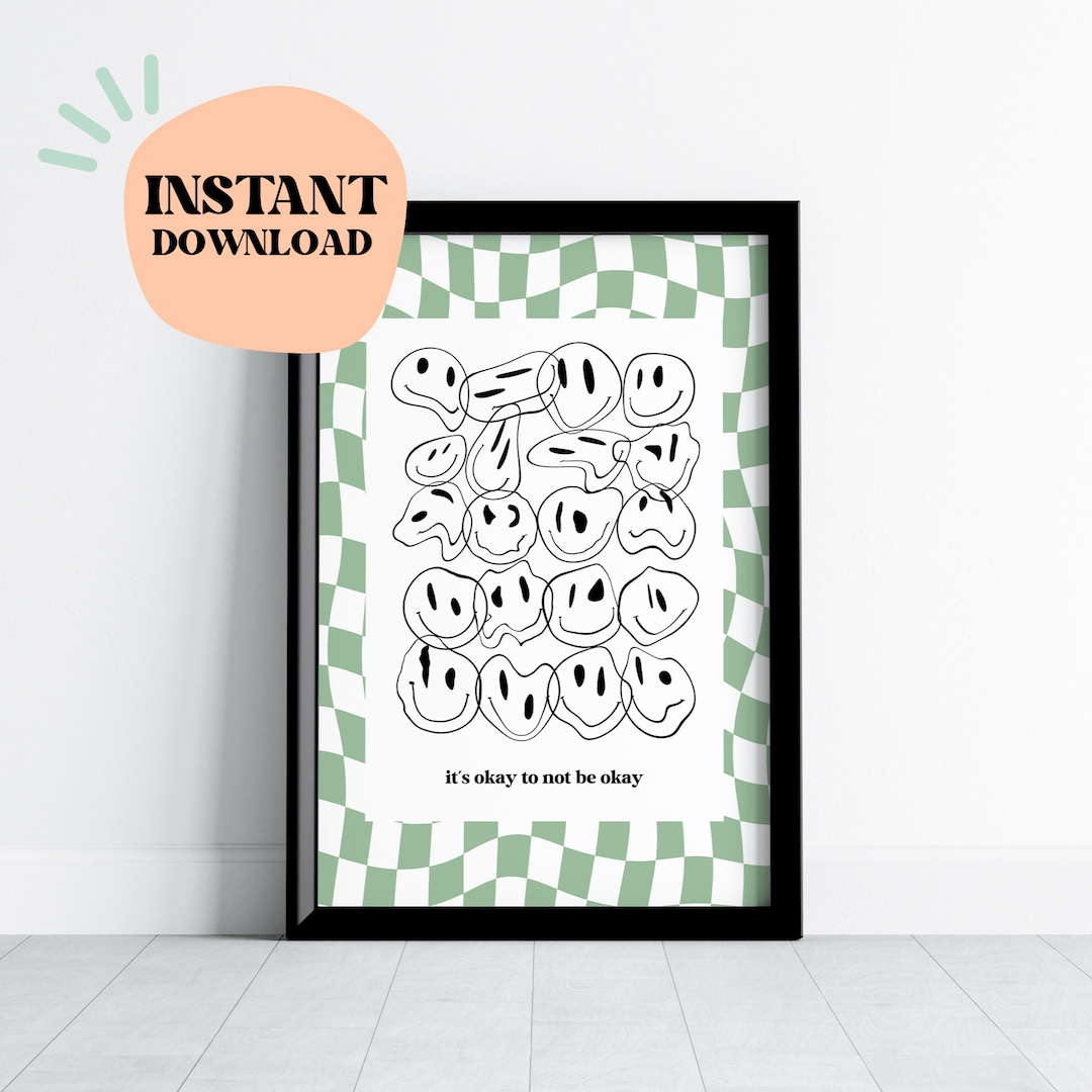 It's Okay to Not Be Okay Wall Art Mental Health Poster, Digital ...