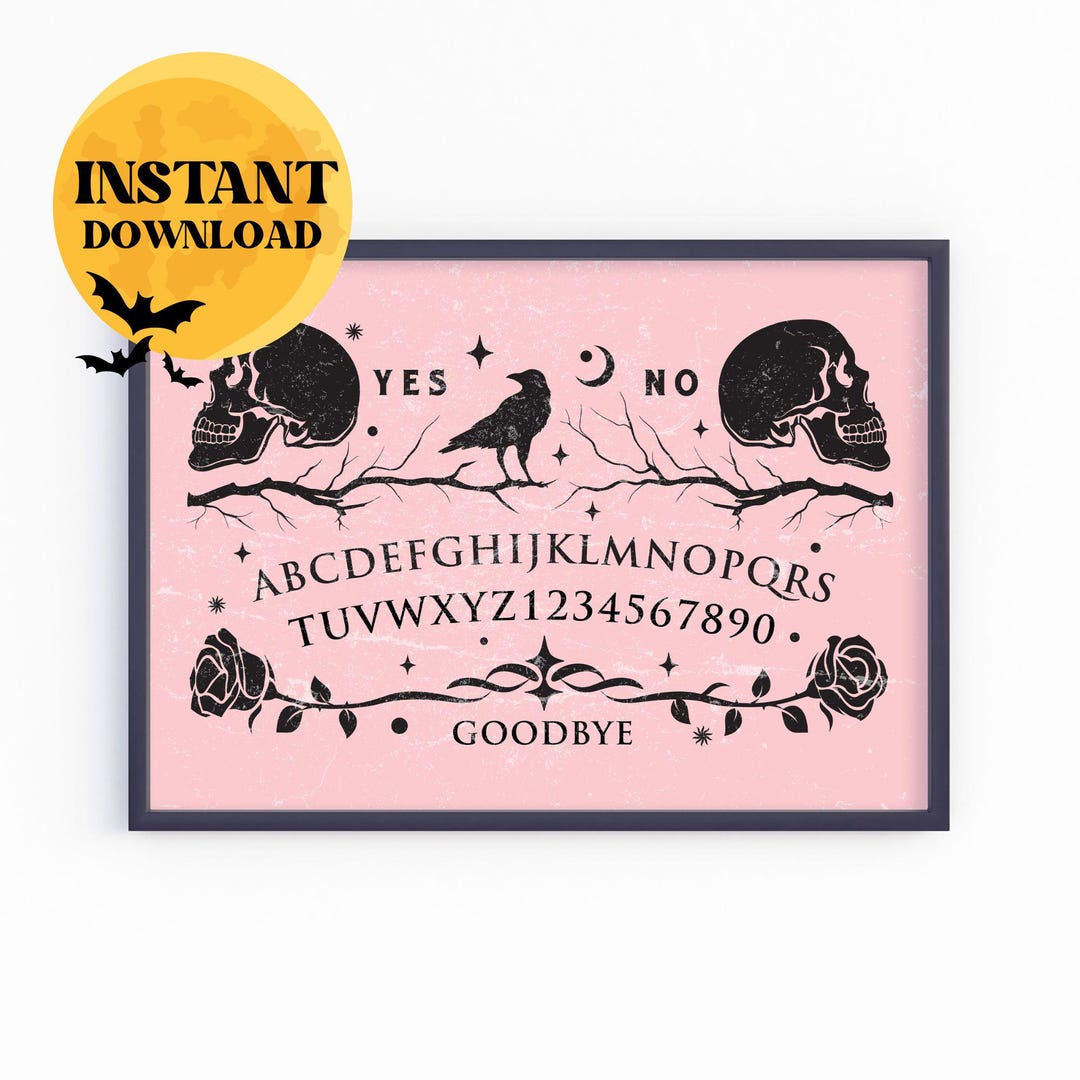 Pink Ouija Board Print: Pastel Halloween Wall Art (digital Download) - Etsy