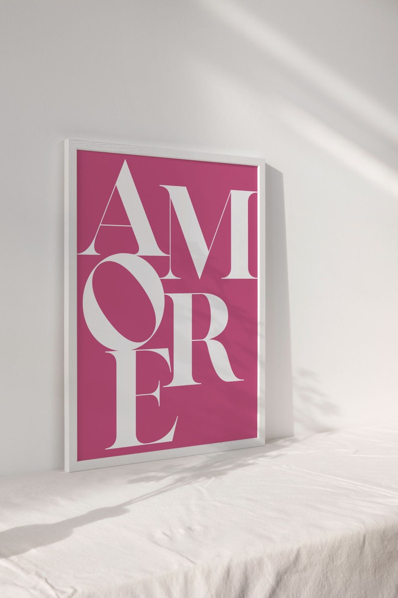 Amore Wall Art Typography Poster, Digital Download Artwork, Printable ...