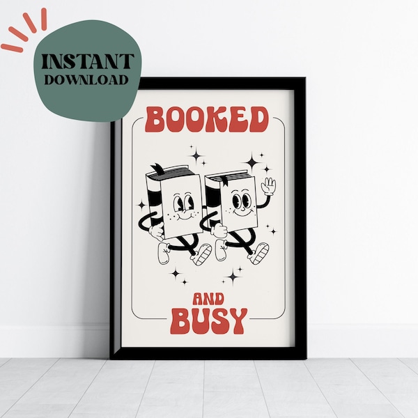 Booked and Busy Poster - Etsy