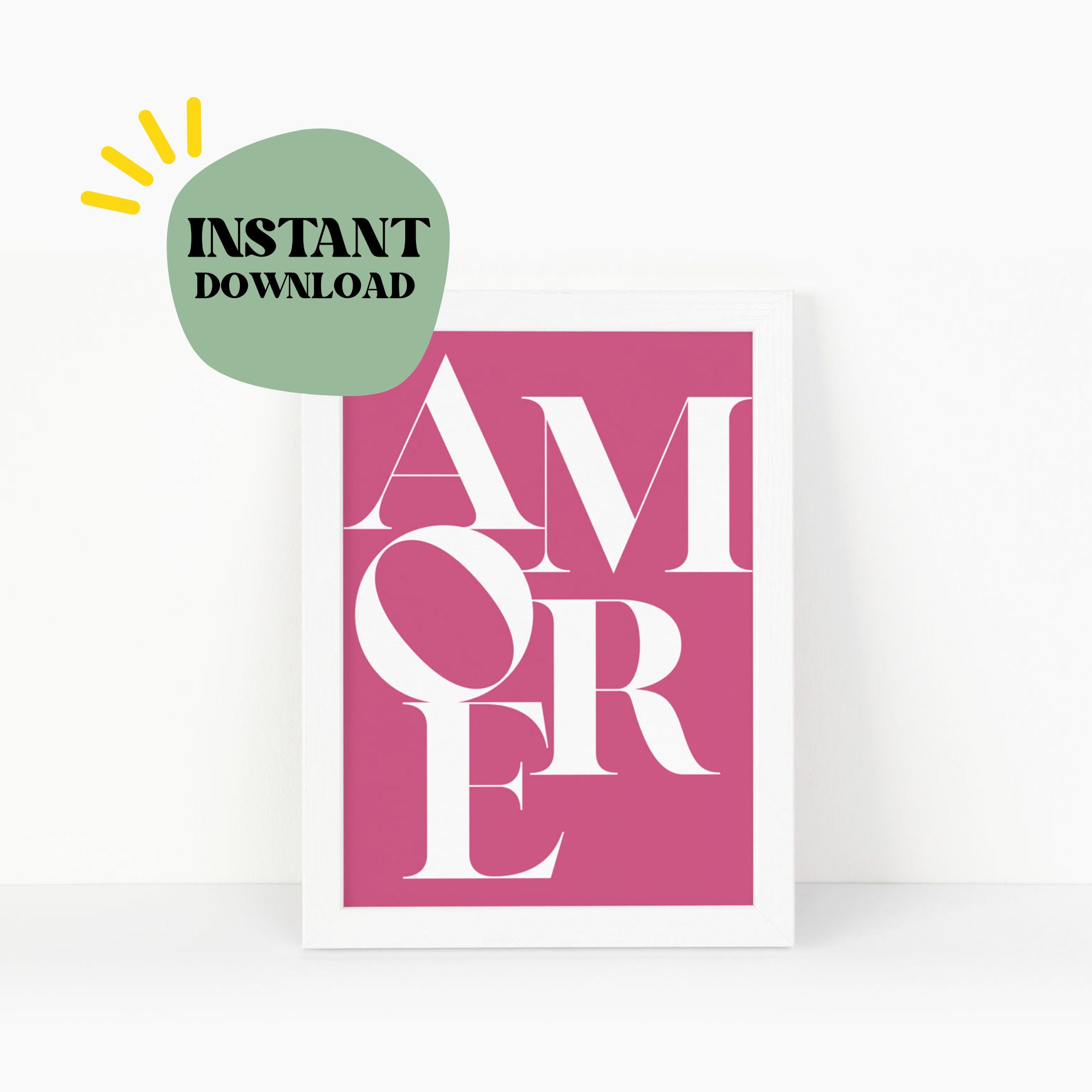 Amore Wall Art Typography Poster, Digital Download Artwork, Printable ...