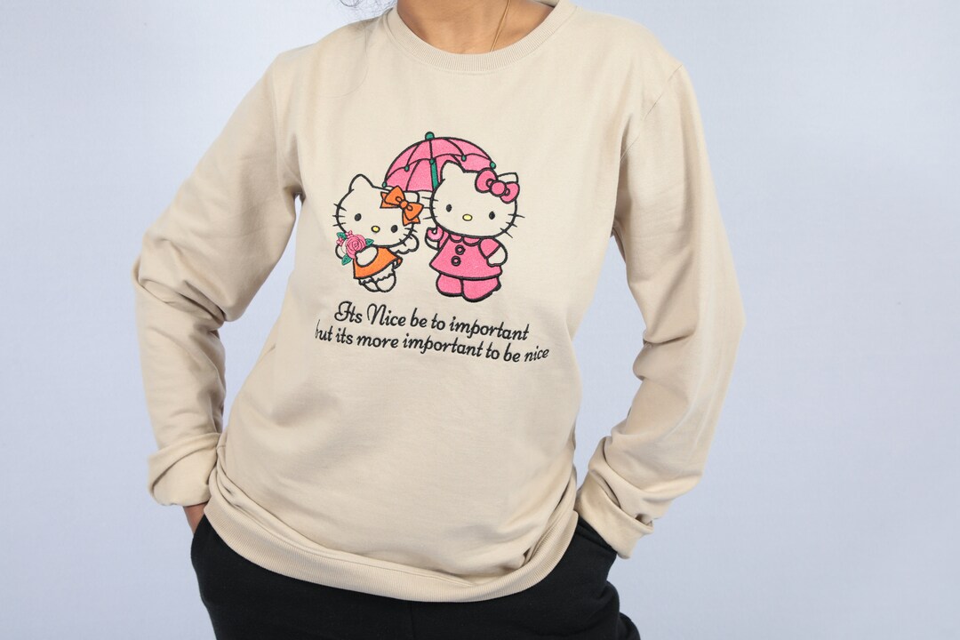 Embroidery SKIN Color It's Nice to Be Important Embroidered Crewneck ...