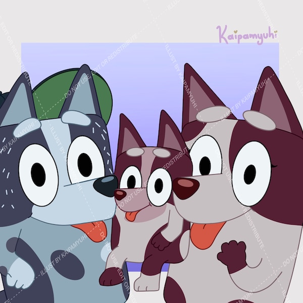 Bluey Digital Background - Etsy