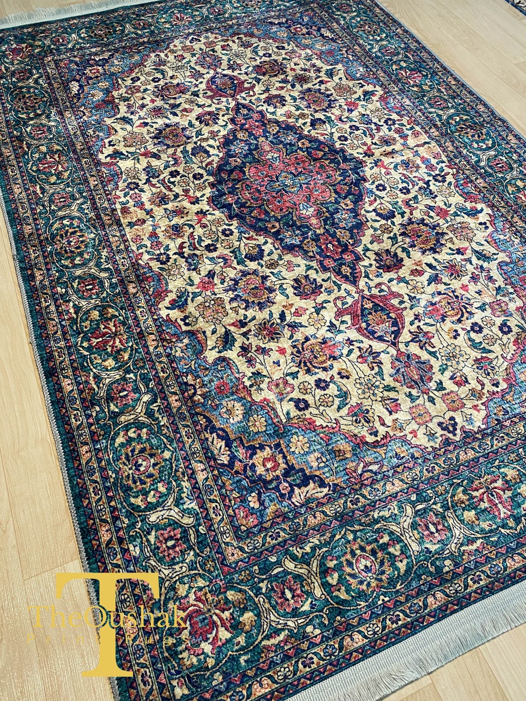 Green Rug 8x10, Turkish Rug 8x10, Lange Size Rugs, Green Carpet Rug for ...