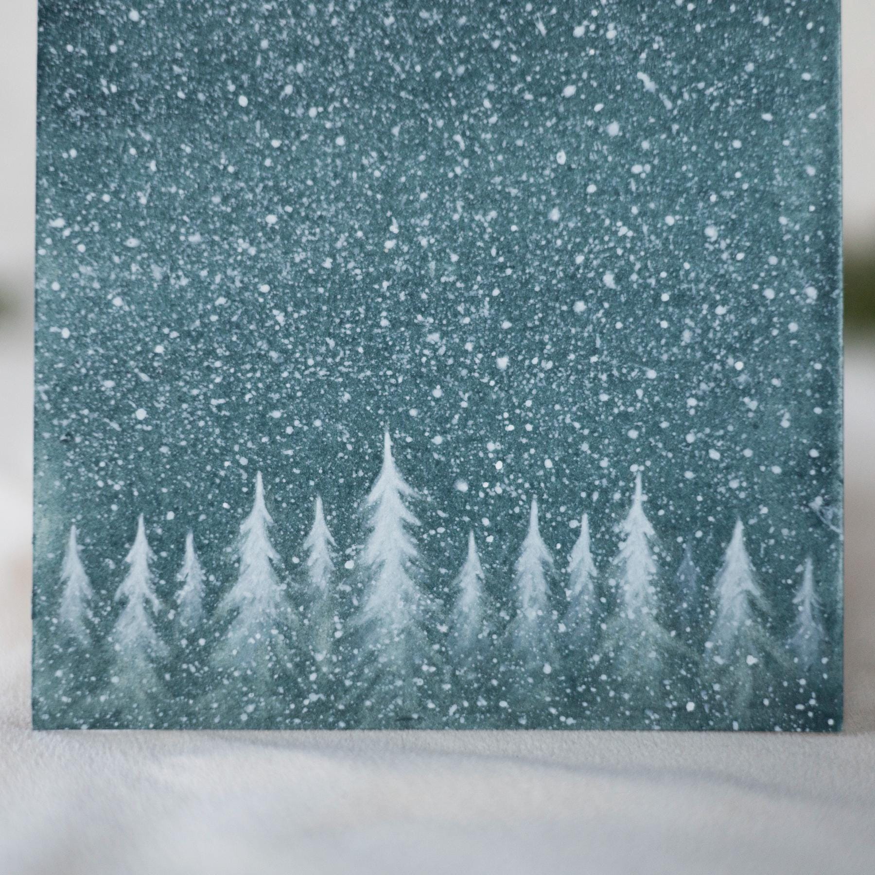 Snowy Forest Card, Winter Night, Christmas Card, Holiday - Etsy