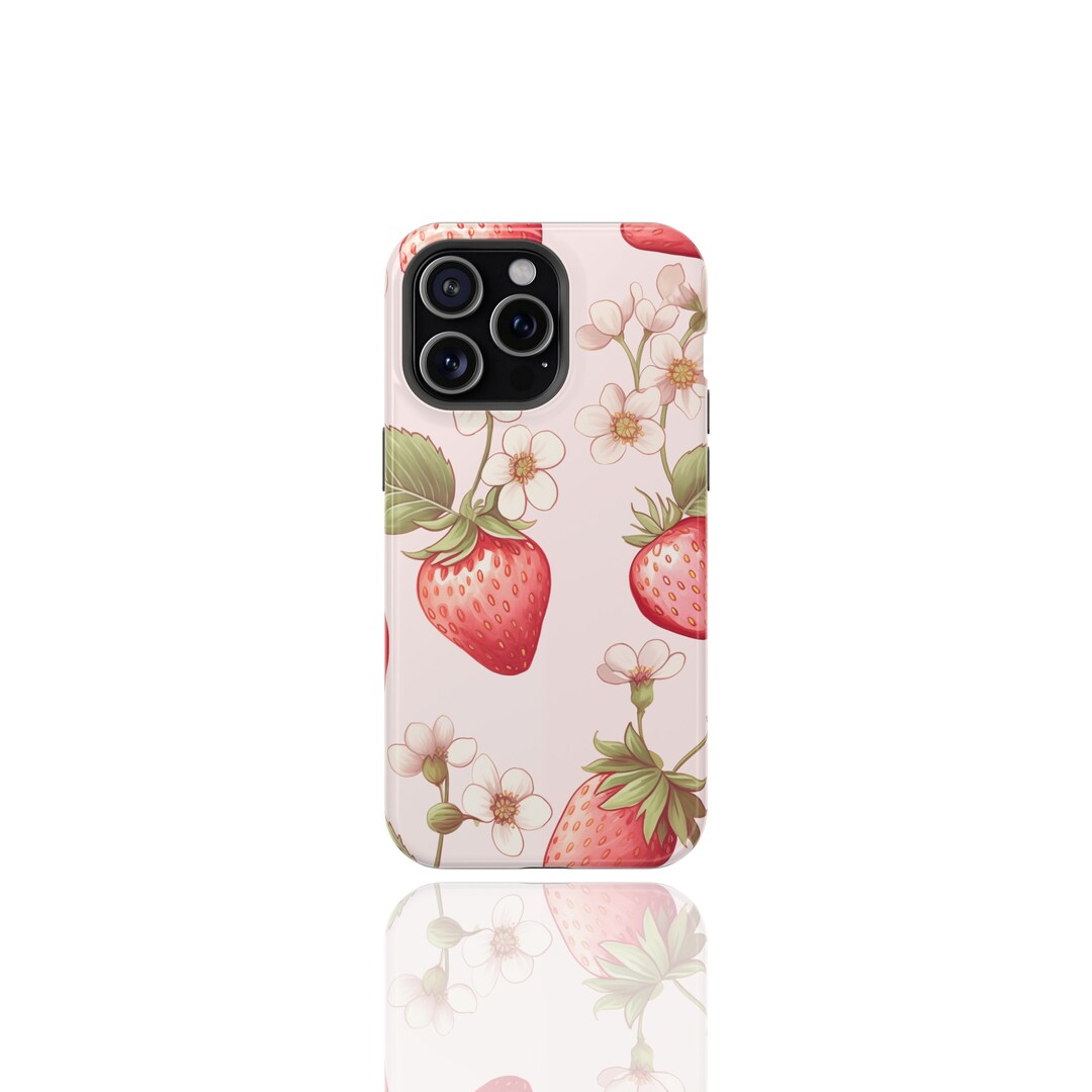 Cute Strawberry Vine Tough Phone Case for iPhone 11 12 13 14 15 Mini ...