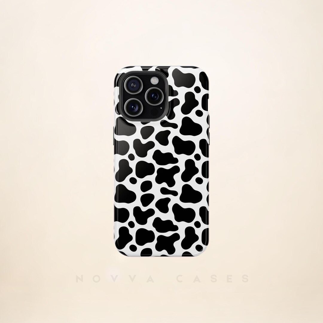 Cow Print Phone Case: Black & White Animal Pattern - Etsy