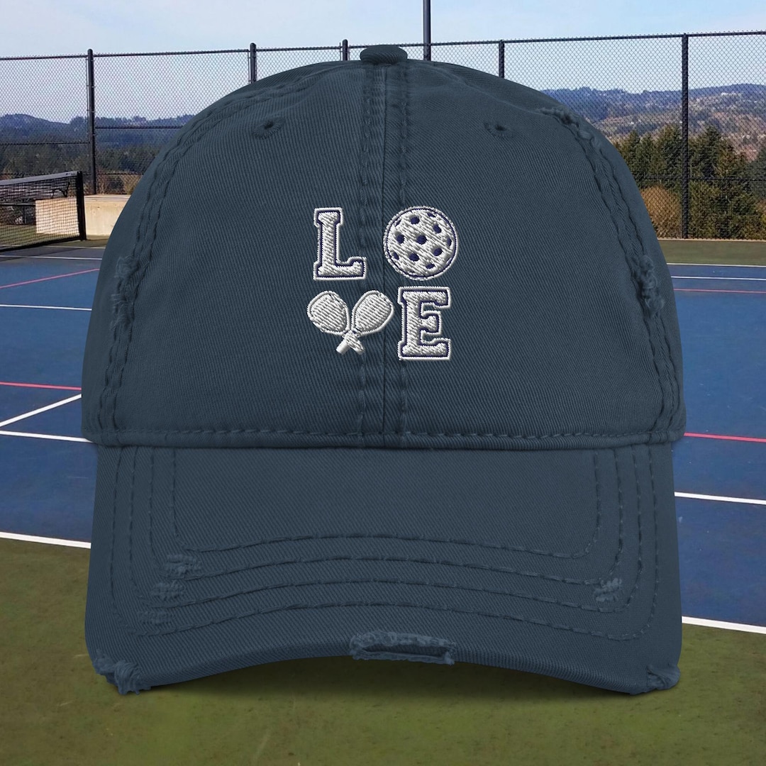 Embroidered Pickleball Hat L Pickle Ball Lover L Distressed Dad Hat L ...