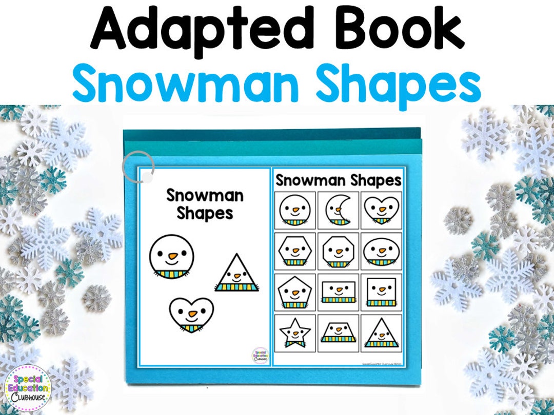 Snowman Shapes Adapted Book - Etsy