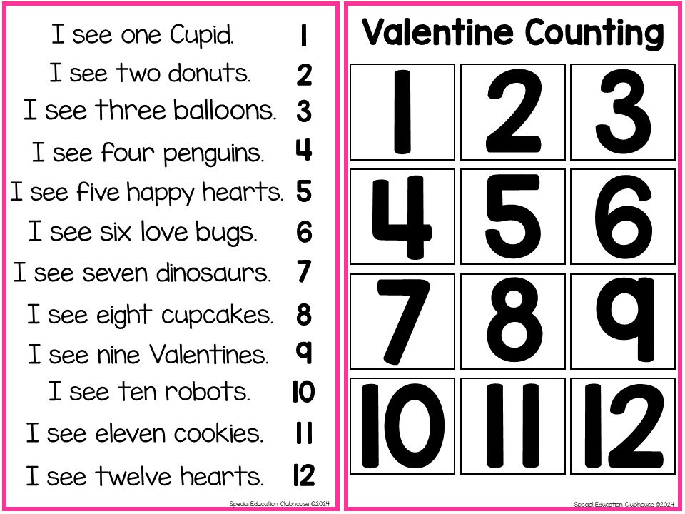 Valentine Counting Adapted Book - Etsy