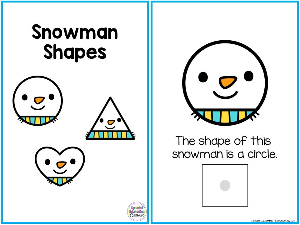 Snowman Shapes Adapted Book - Etsy