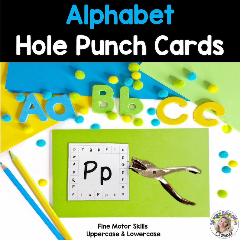 Alphabet Fine Motor Task Cards - Hole Punch Activity - Etsy