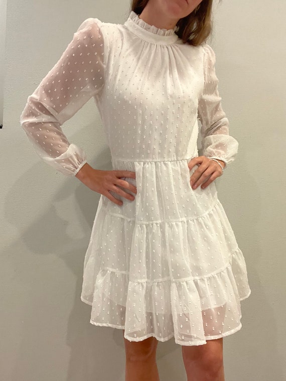 White semi-sheer dress - Gem