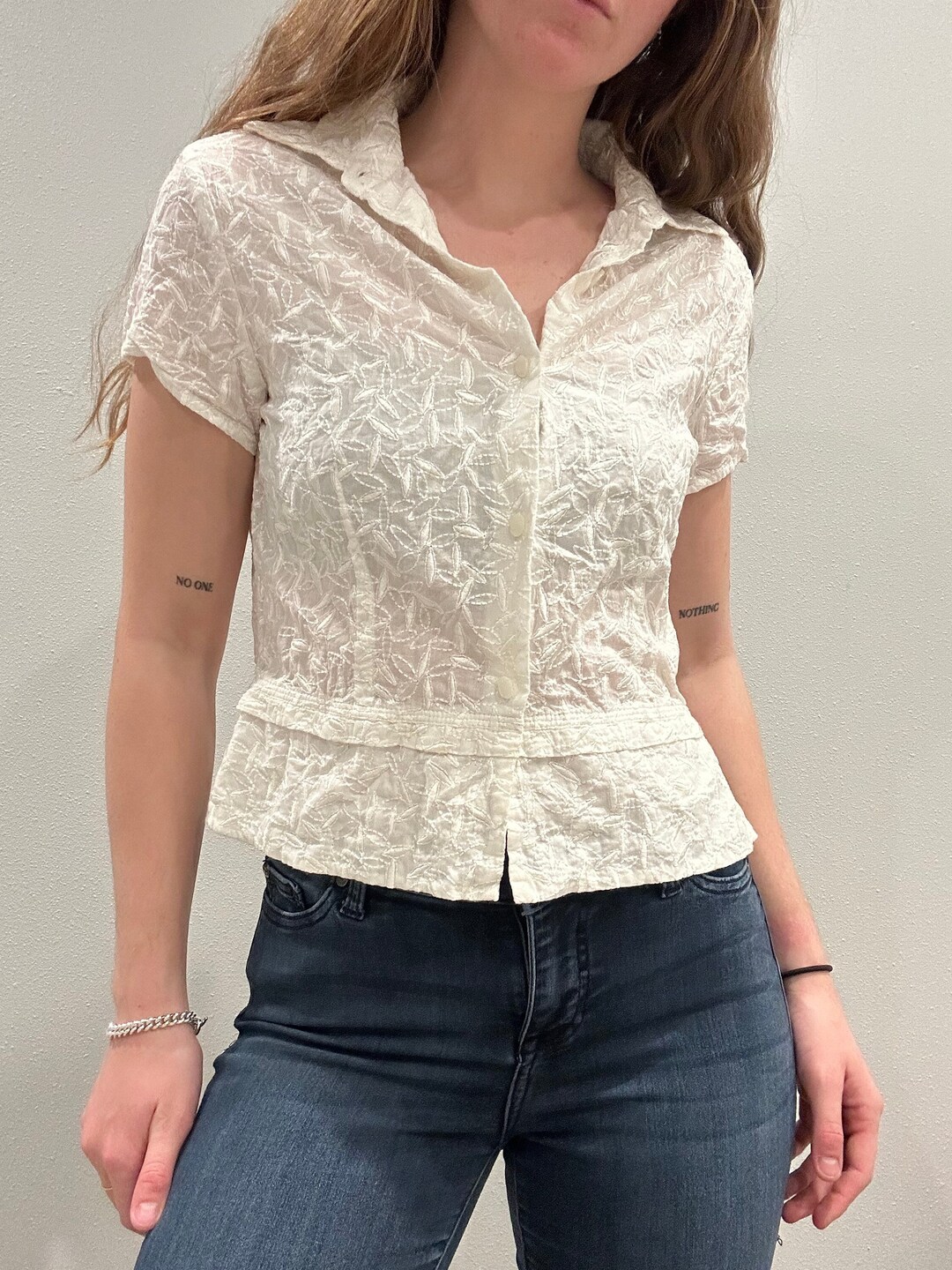 Vintage Sheer Short Sleeve Button Up - Etsy