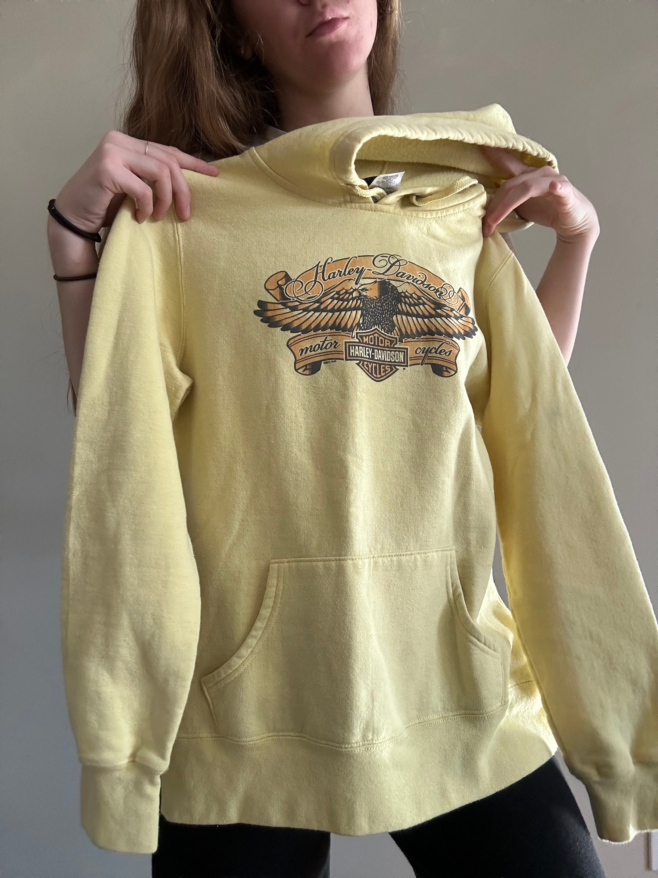 Y2k Yellow Women’s Harley Davidson Sweatshirt - Etsy