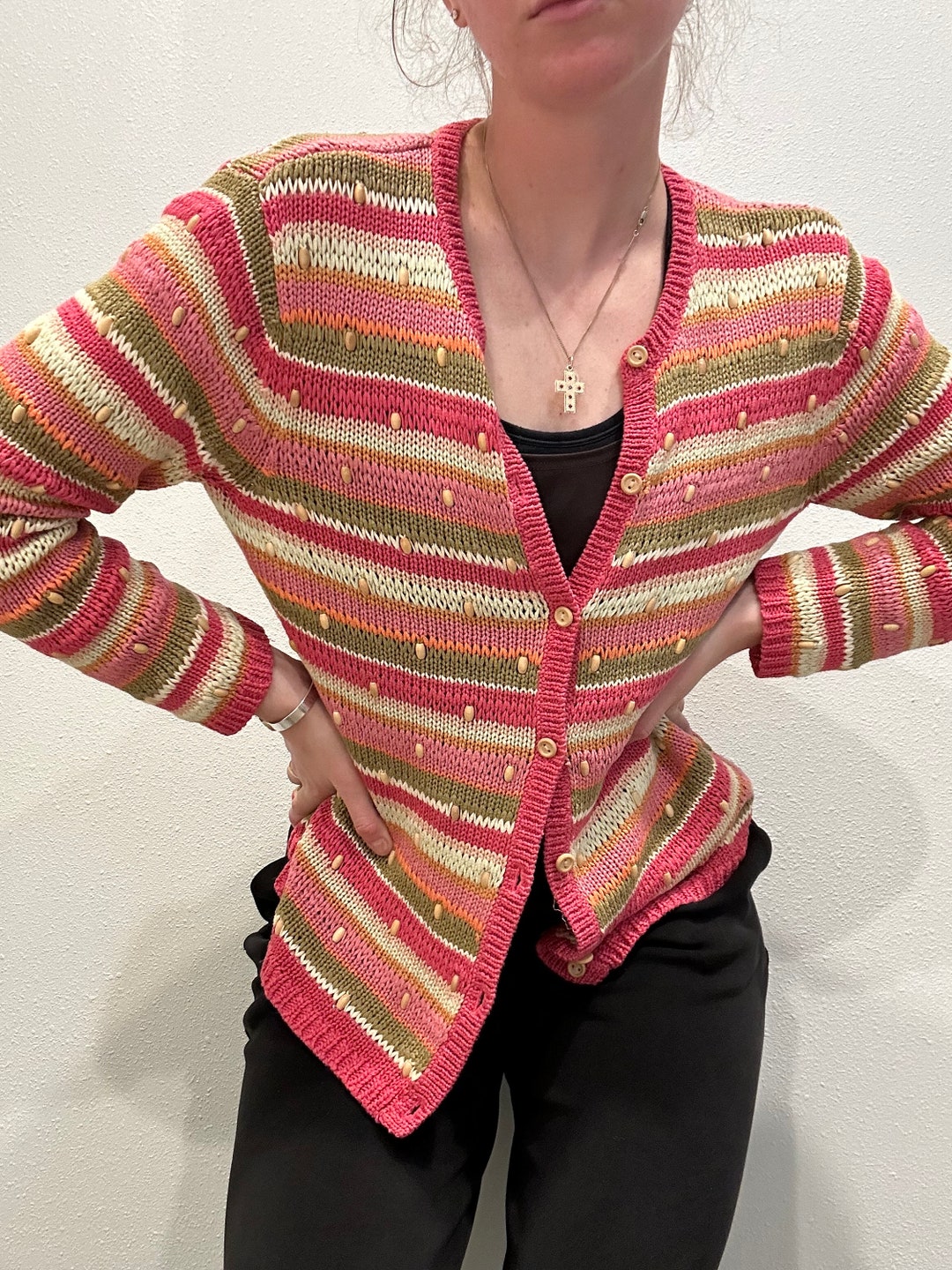 Vintage Women’s Beaded Multi-colored Cardigan - Etsy