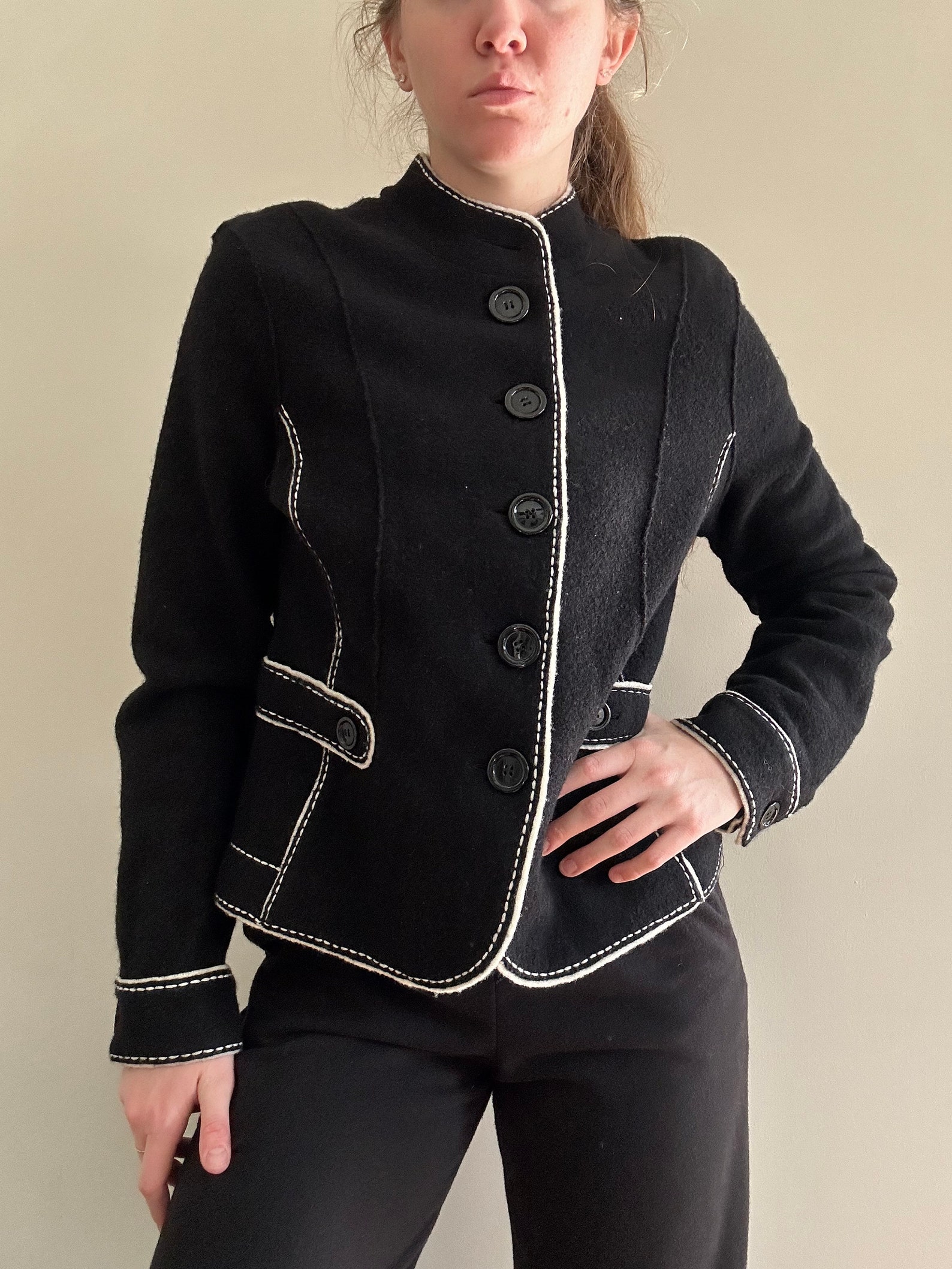 Vintage Women’s 100% Merino Wool Blazer - Etsy