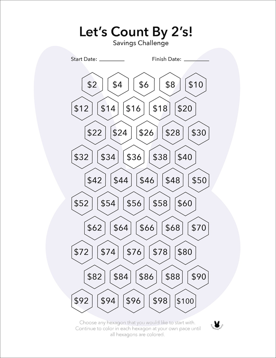 Count by 2's Savings Challenge - Etsy