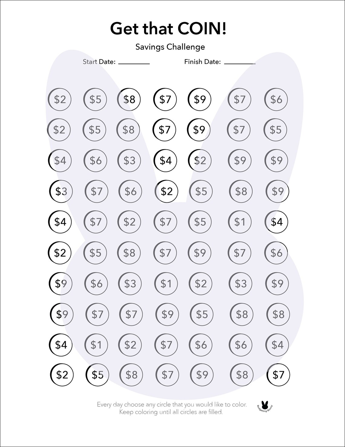 Get That Coin Savings Challenge - Etsy