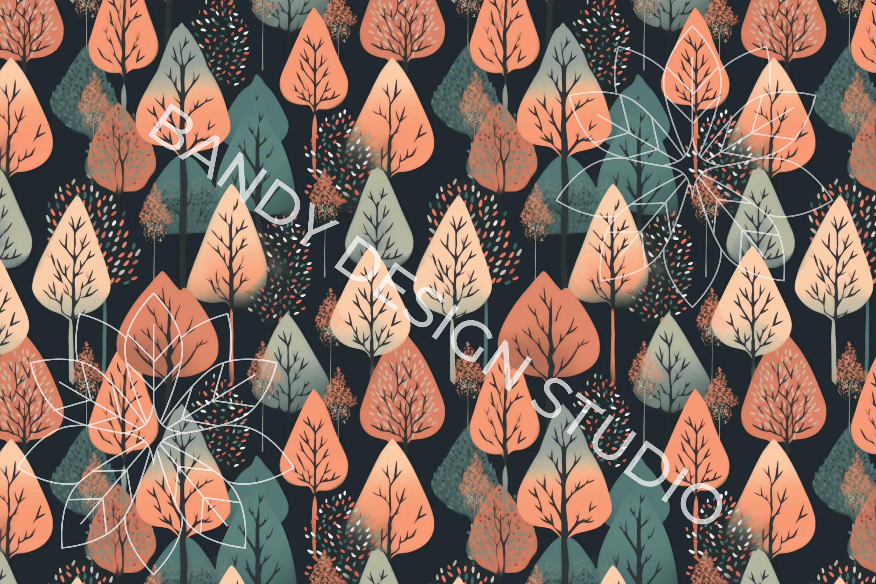Modern Boho Tree Digital Papers Commercial Use Modern - Etsy